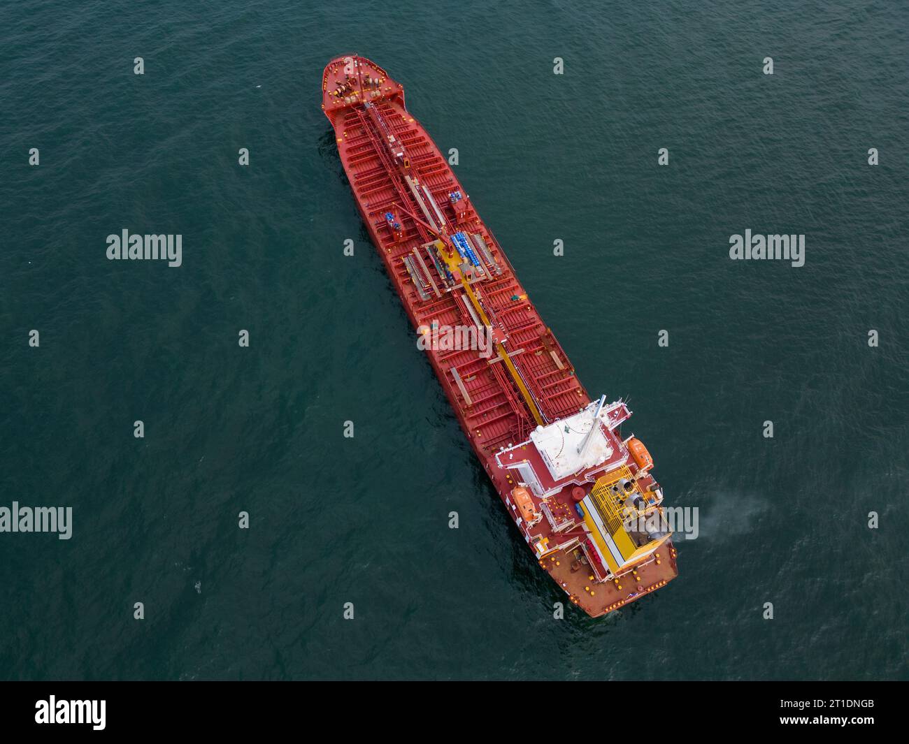 Aerial top view of Large general cargo ship bulk carrier Stock Photo ...