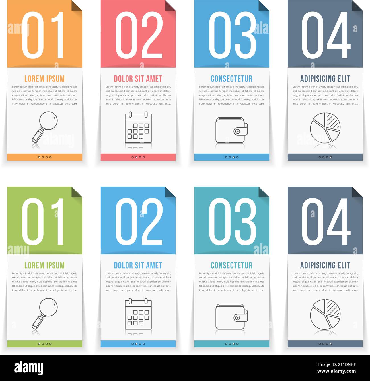 Set of infographic elements with numbers, line icons and place for your ...