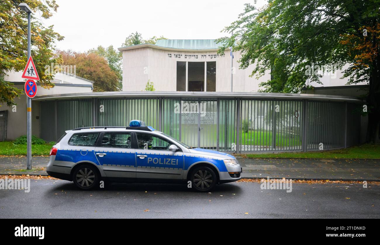 Hanover, Germany. 13th Oct, 2023. A police vehicle is parked at the ...