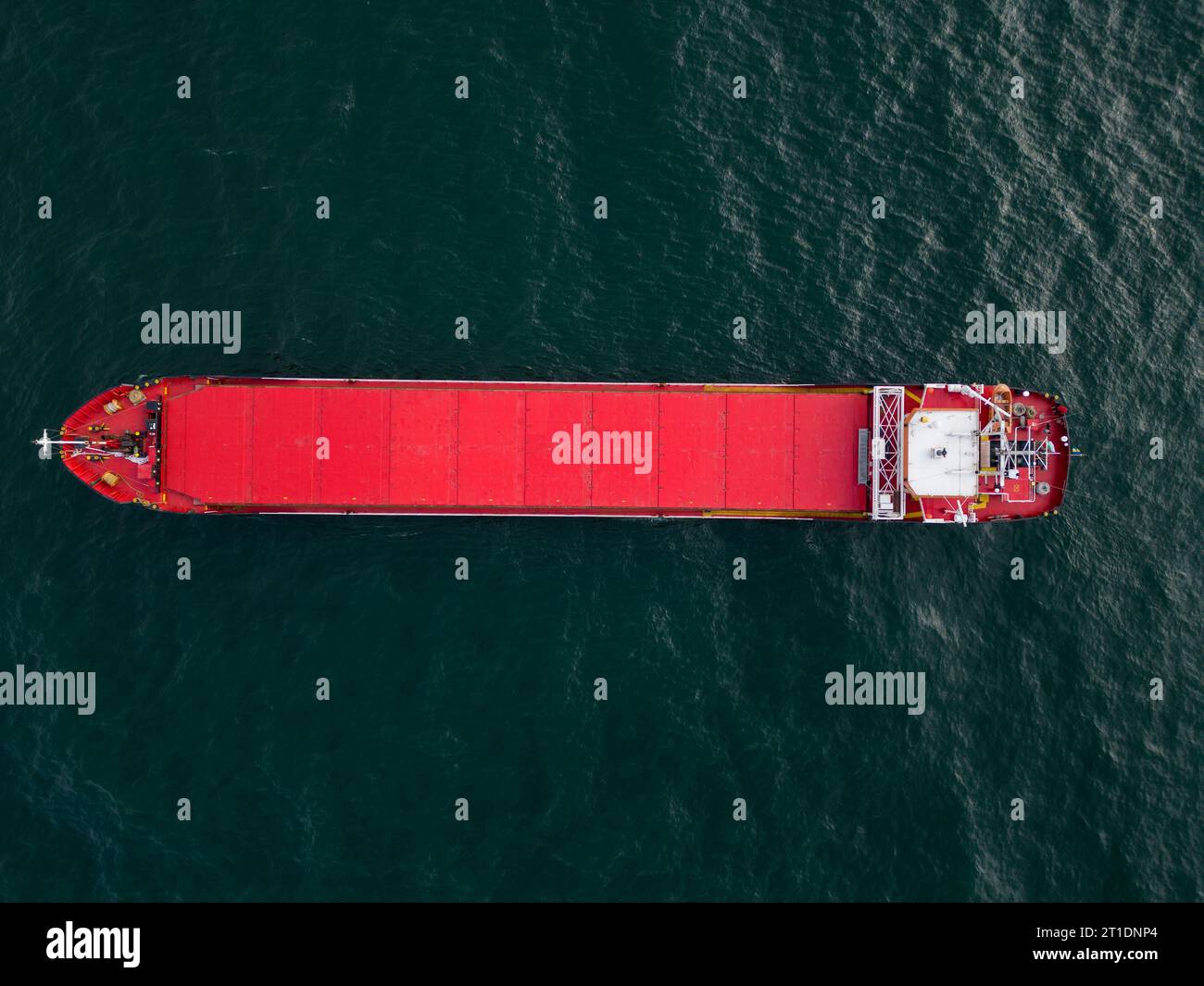 Aerial top view of Large general cargo ship bulk carrier Stock Photo ...