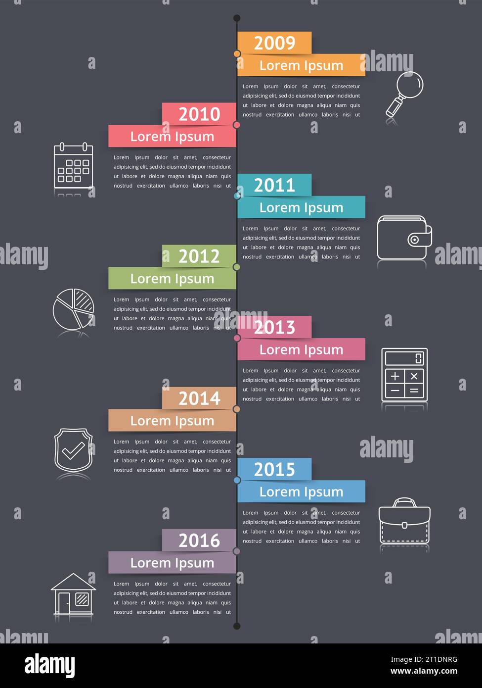 Vertical timeline infographics template, workflow or process diagram ...