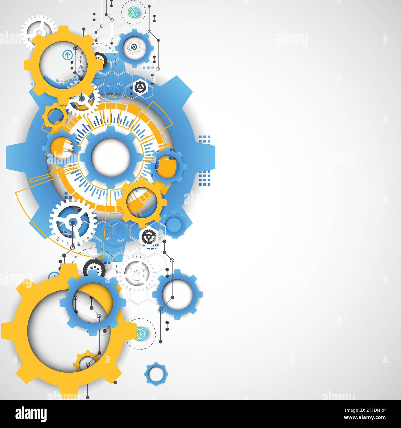 Abstract technology gears background. Futuristic style. Vector ...