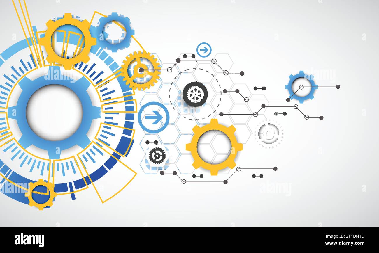 Abstract technology gears background. Futuristic style. Vector ...