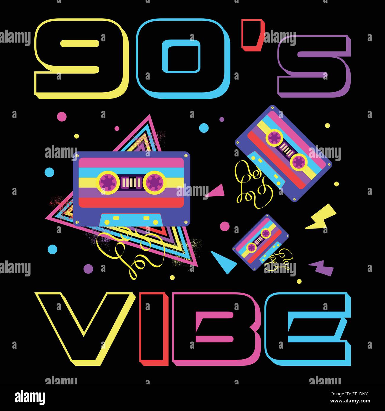 90s Vibe Costume 90s Party Outfit Funny 90's Lover Gift T Shirt Stock ...