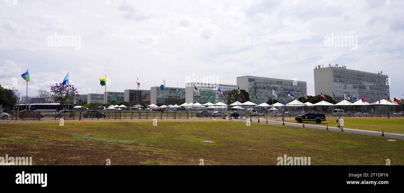 BRASILIA, BRAZIL - AUGUST 30, 2023: Panoramic view of the Esplanada dos ...