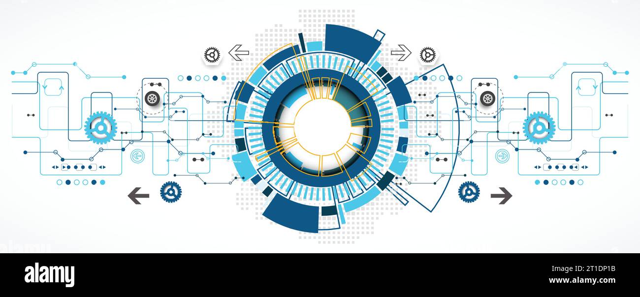 Abstract technological background with various technological elements. Structure pattern ...