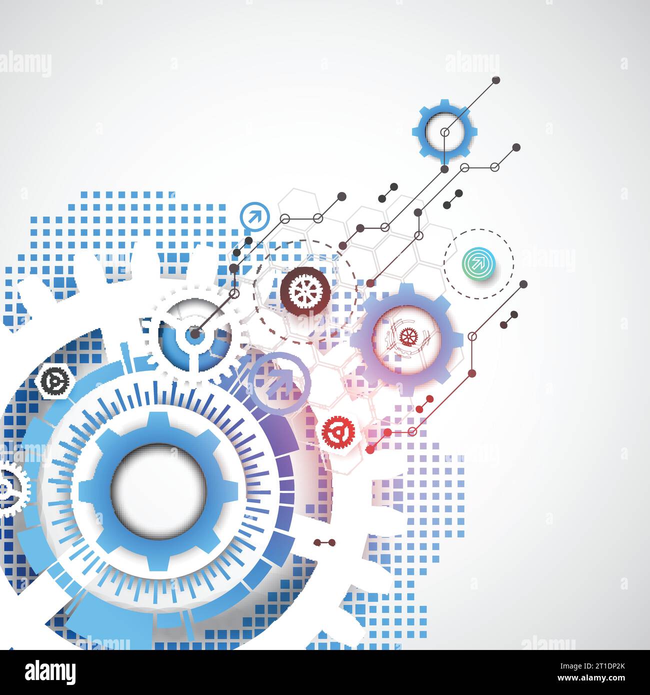 Abstract technology gears background. Futuristic style. Vector ...