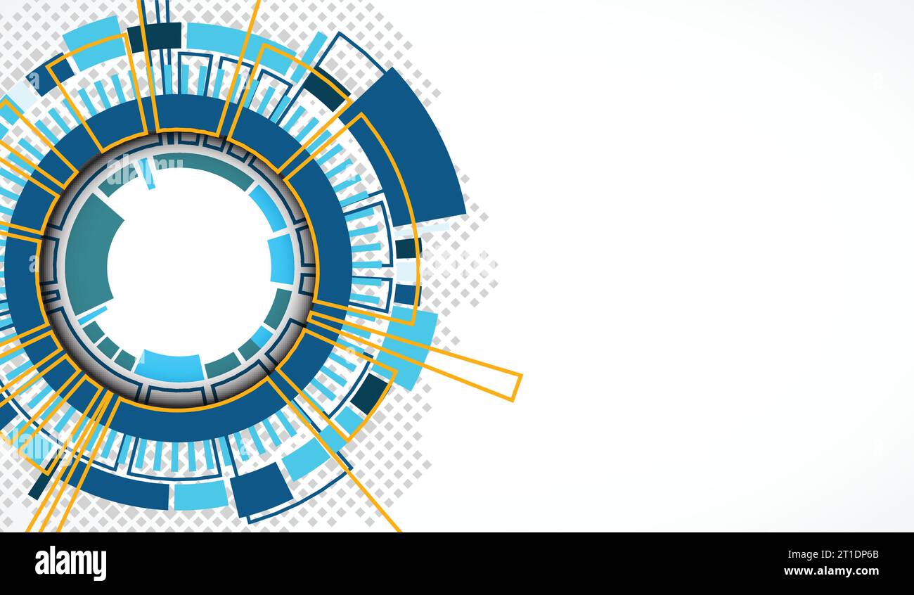 Abstract technological background with various technological elements ...