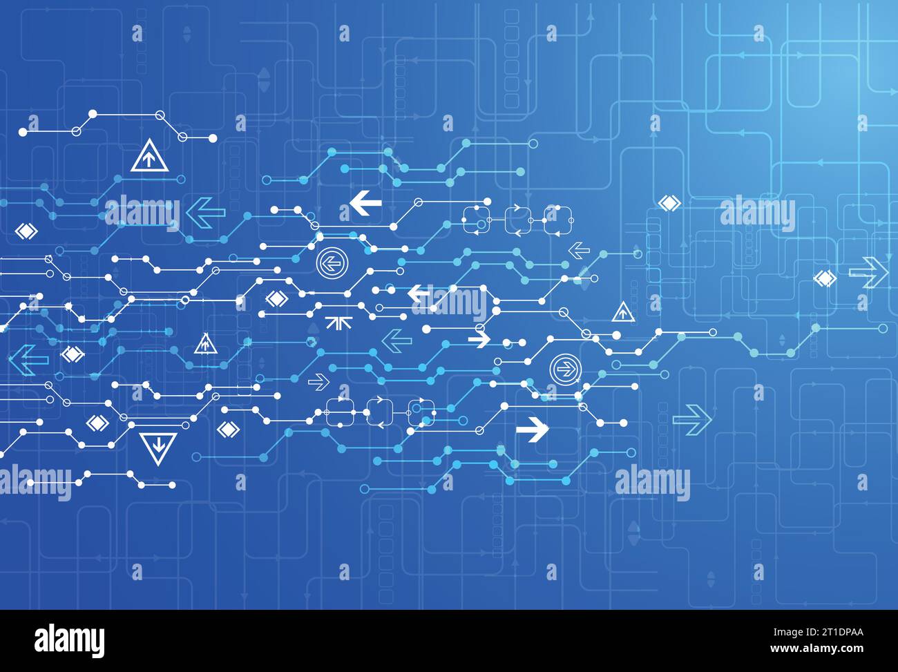 Abstract blue digital communication technology background. Vector ...