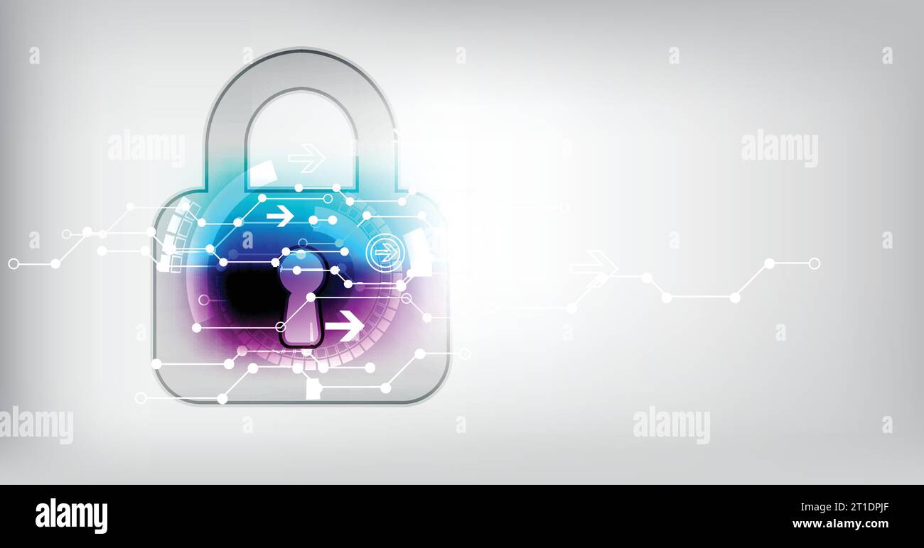 Protection concept of digital and technological. Protect mechanism ...