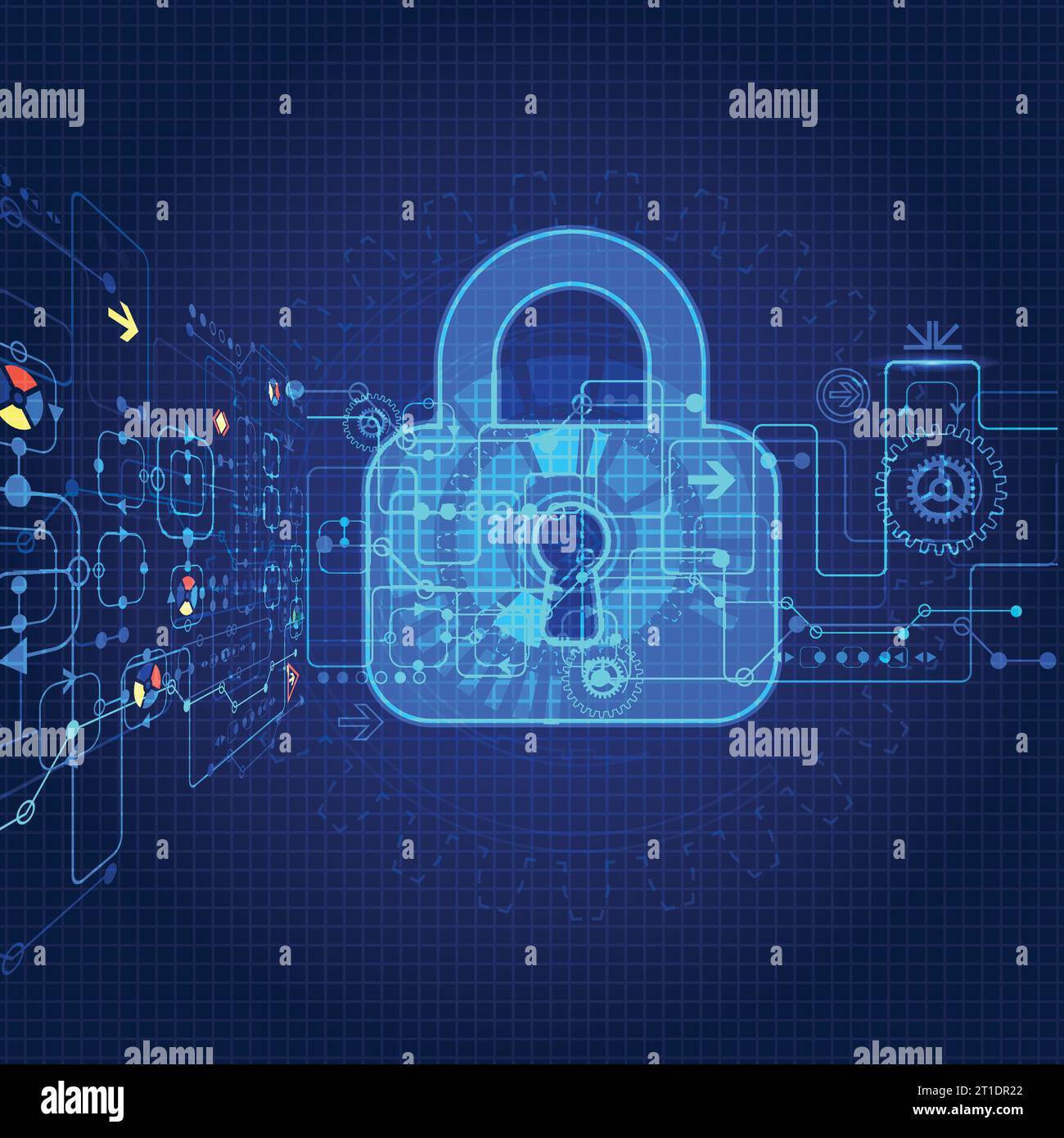 Protecting Digital Encoding Padlock And Decoding Algorithm Script Programming Safety And