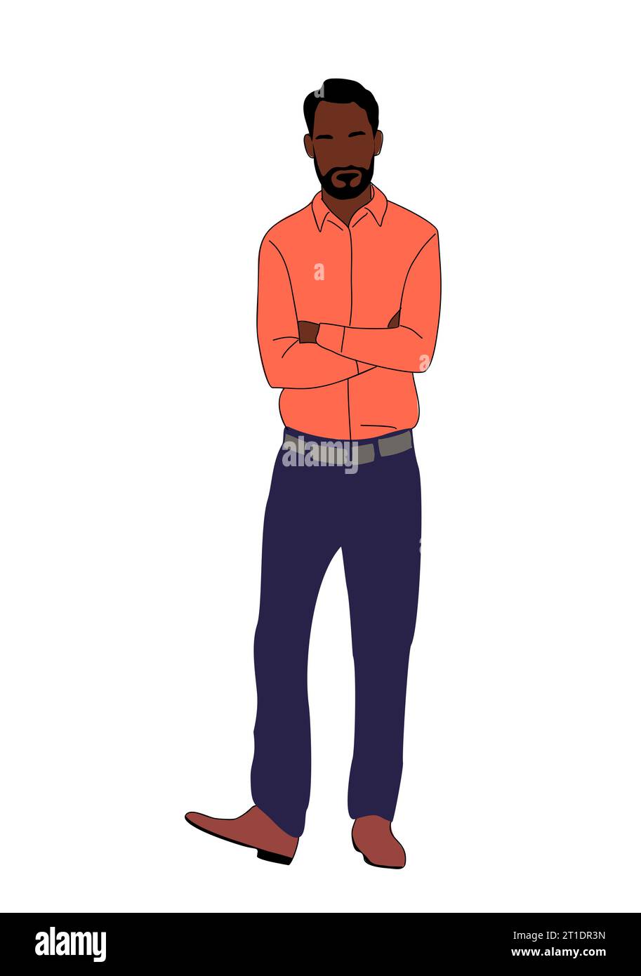 Modern black business man standing vector isolated Stock Vector Image ...