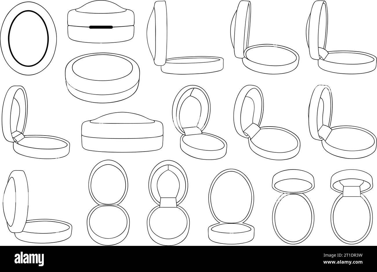 Collection of different ring boxes isolated on white Stock Vector Image ...