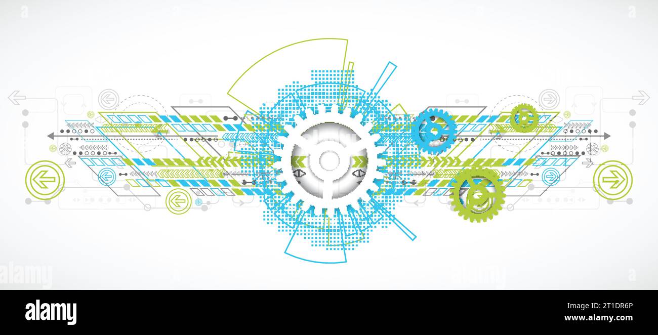 Abstract technology gears background. Futuristic style. Vector ...