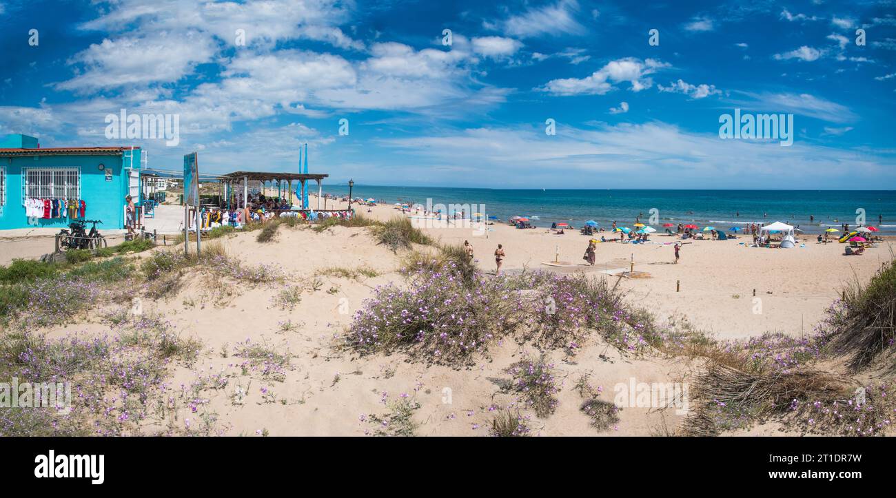 Oliva Nova dune beach, beach chiringuito, on one of the most beautiful ...