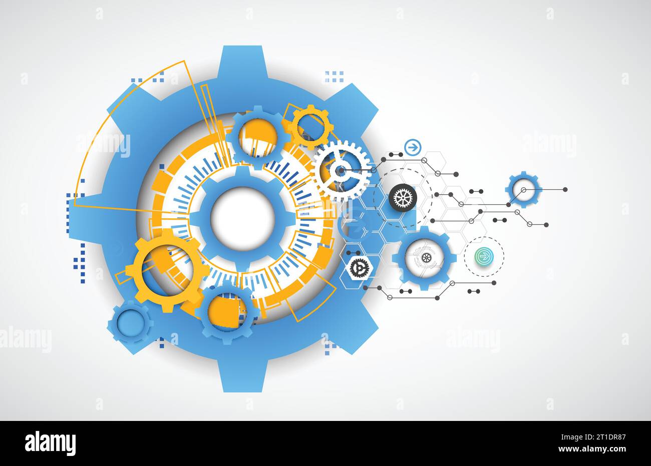 Abstract technology gears background. Futuristic style. Vector ...