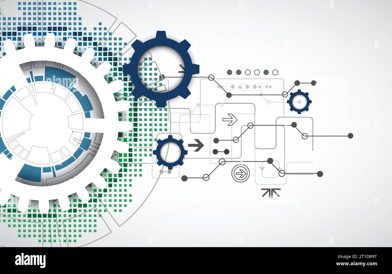 Abstract technology gears background. Futuristic style. Vector ...