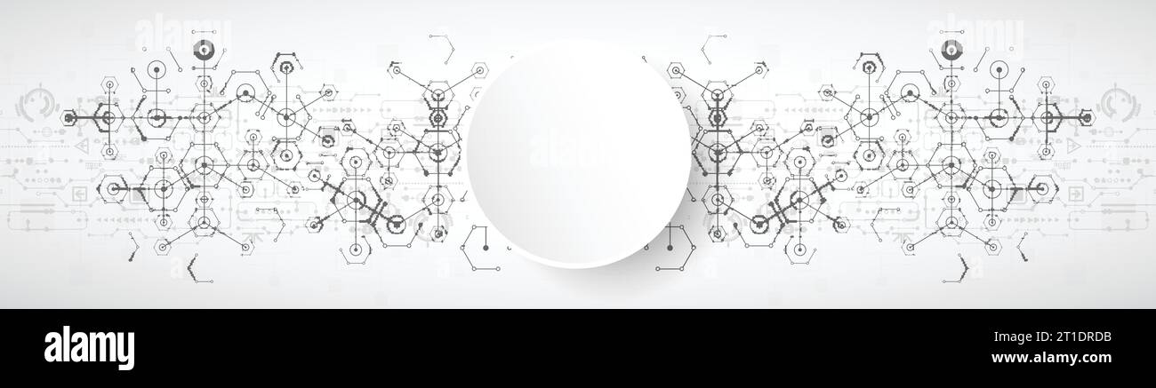 Abstract white bright technology hexagonal background. Connection ...