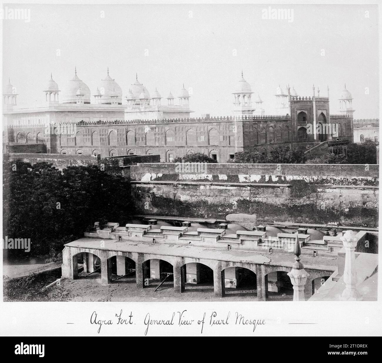 Agra Fort, Genral View of Pearl Mosque, Late 1860s Stock Photo - Alamy