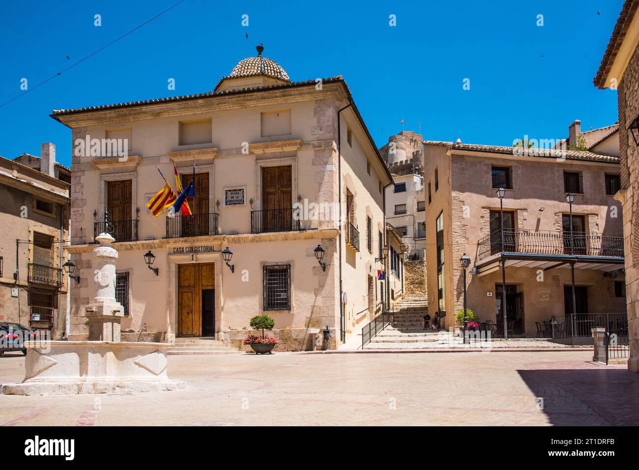 Castilio de Atalaya, built around 1700 with the town hall, in the ...