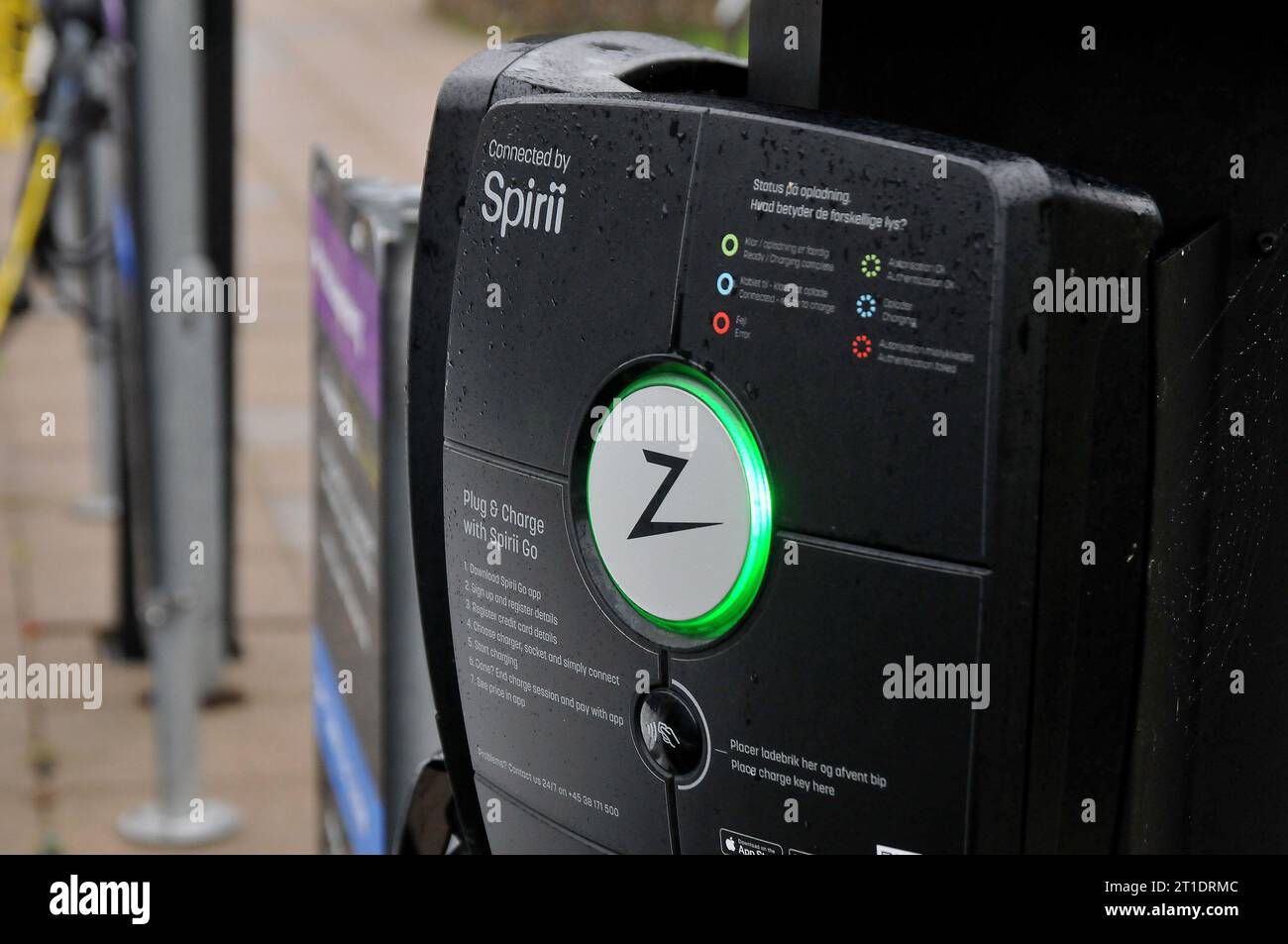 Copenhagen, Denmark /13 October. 2023/.Electric cars been chare at ...