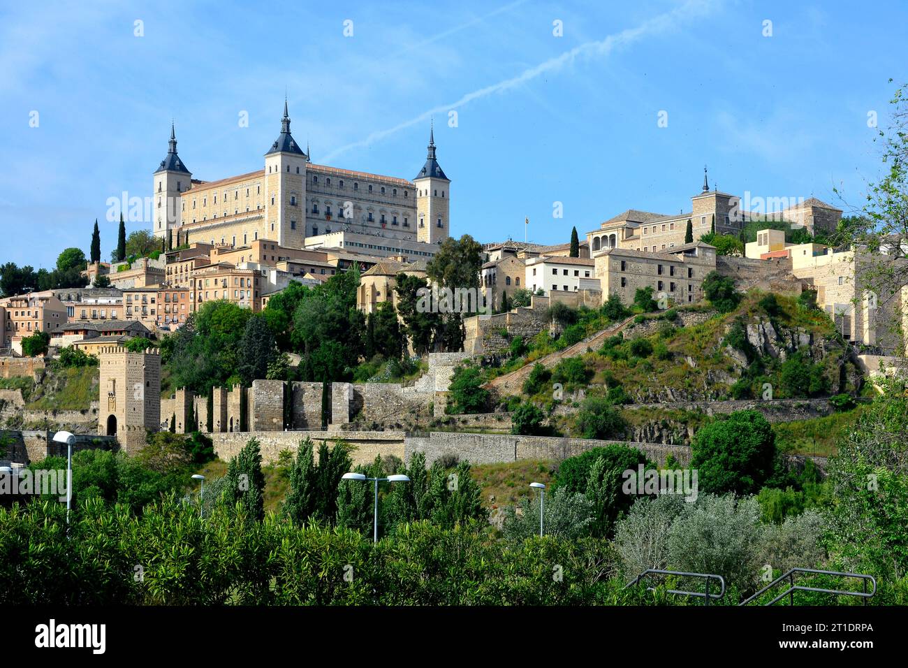 Toledo, Spain, the Alcazar fortress, formerly also a prison, in the ...