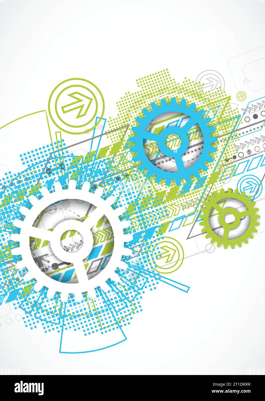 Abstract technology gears background. Futuristic style. Vector ...