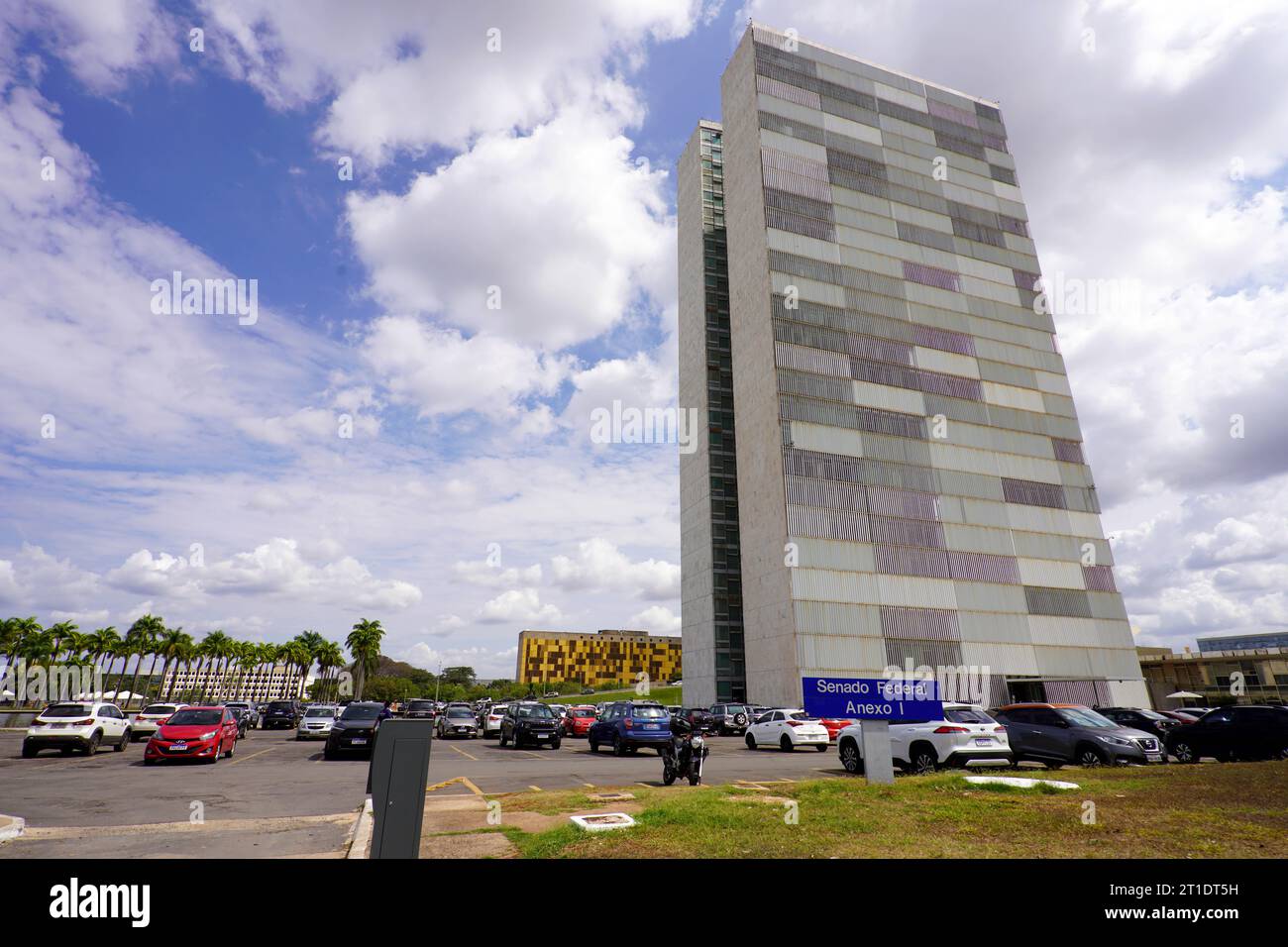 BRASILIA, BRAZIL - AUGUST 30, 2023: Lateral view of the National ...