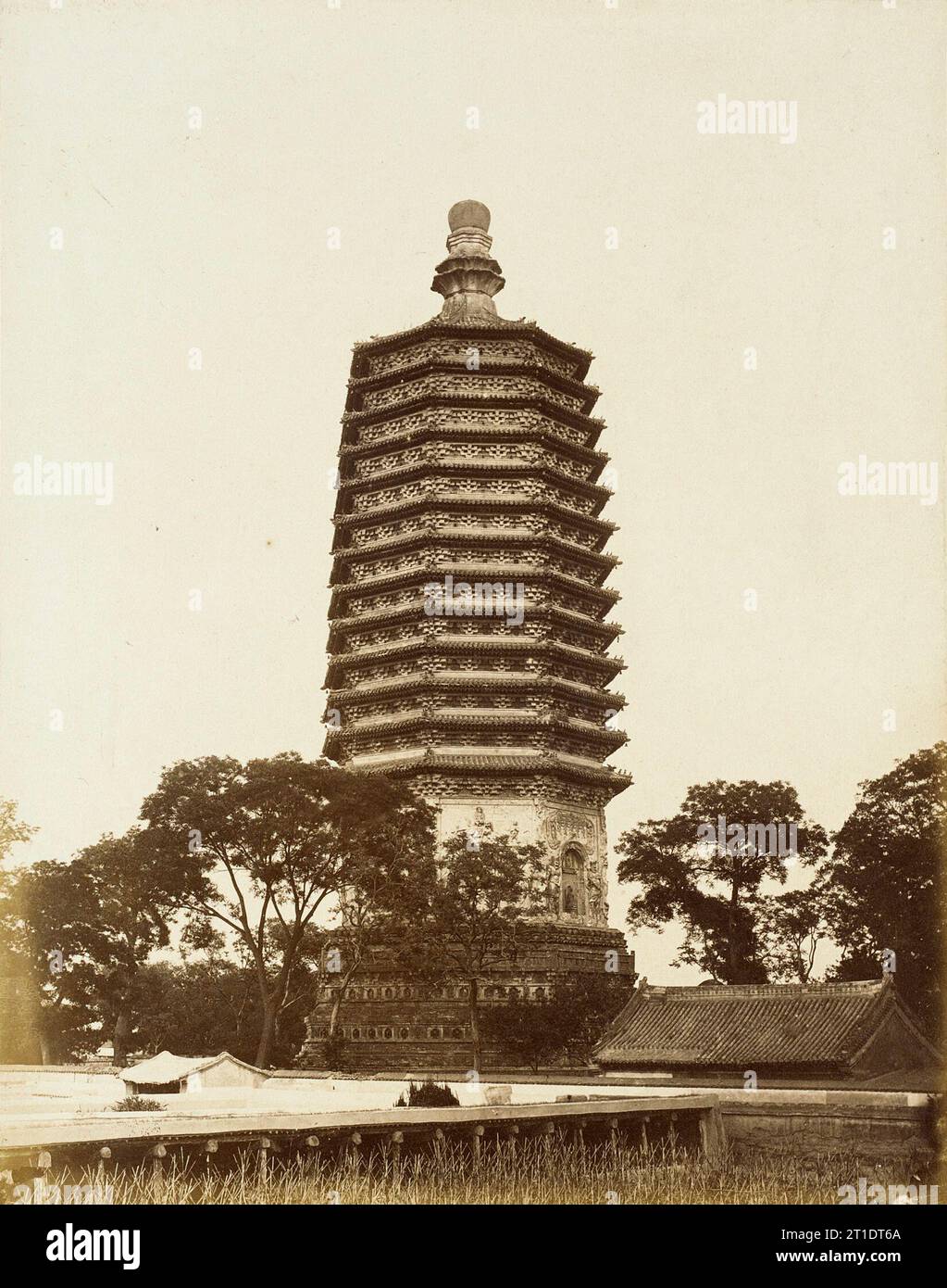 T'ien-ning Ssu T'a Pagoda, Peking, 1860 Stock Photo - Alamy