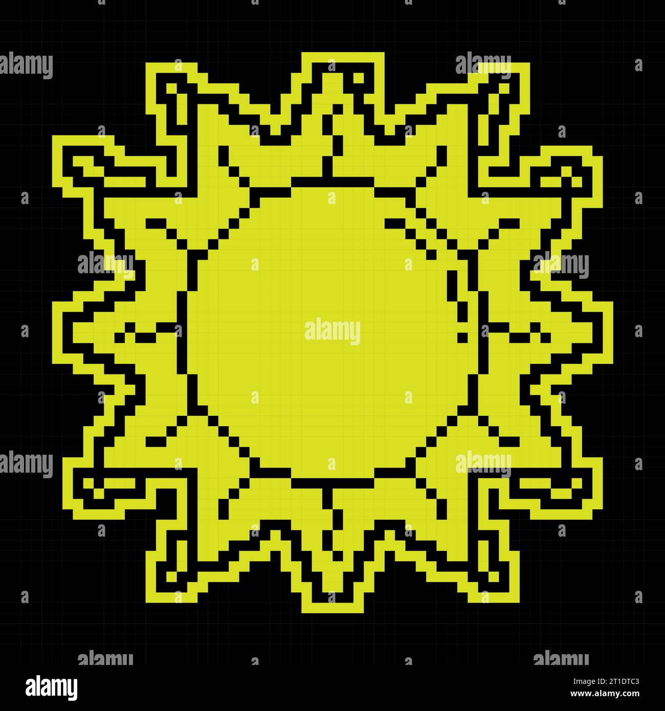 Pixel silhouette icon. Sun. Star of planet earth. Astronomy ...