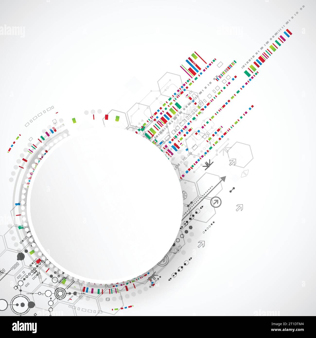 Abstract technology background with various technological elements ...