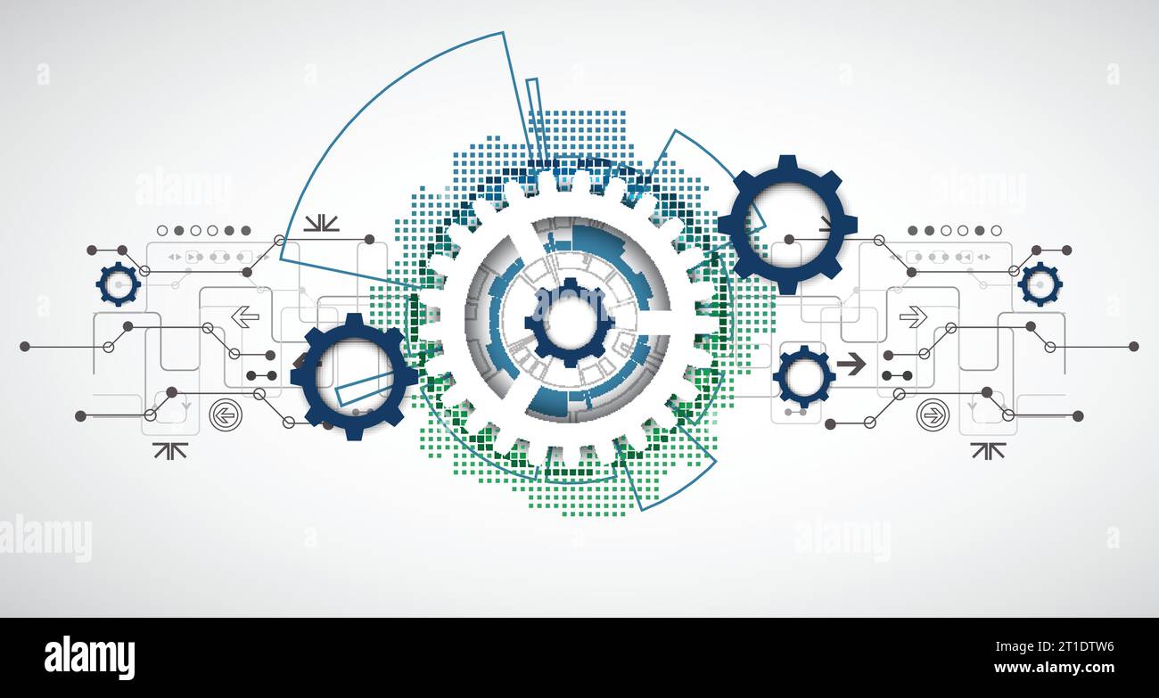 Abstract technology gears background. Futuristic style. Vector ...