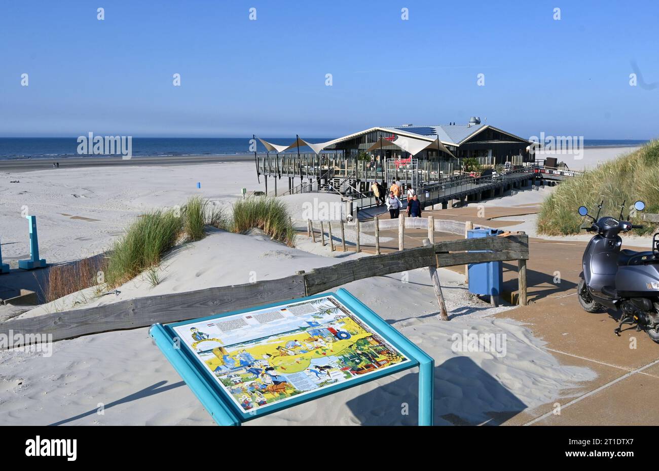 Beach bar on Nes beach on the island of Ameland, Friesland, Netherlands ...