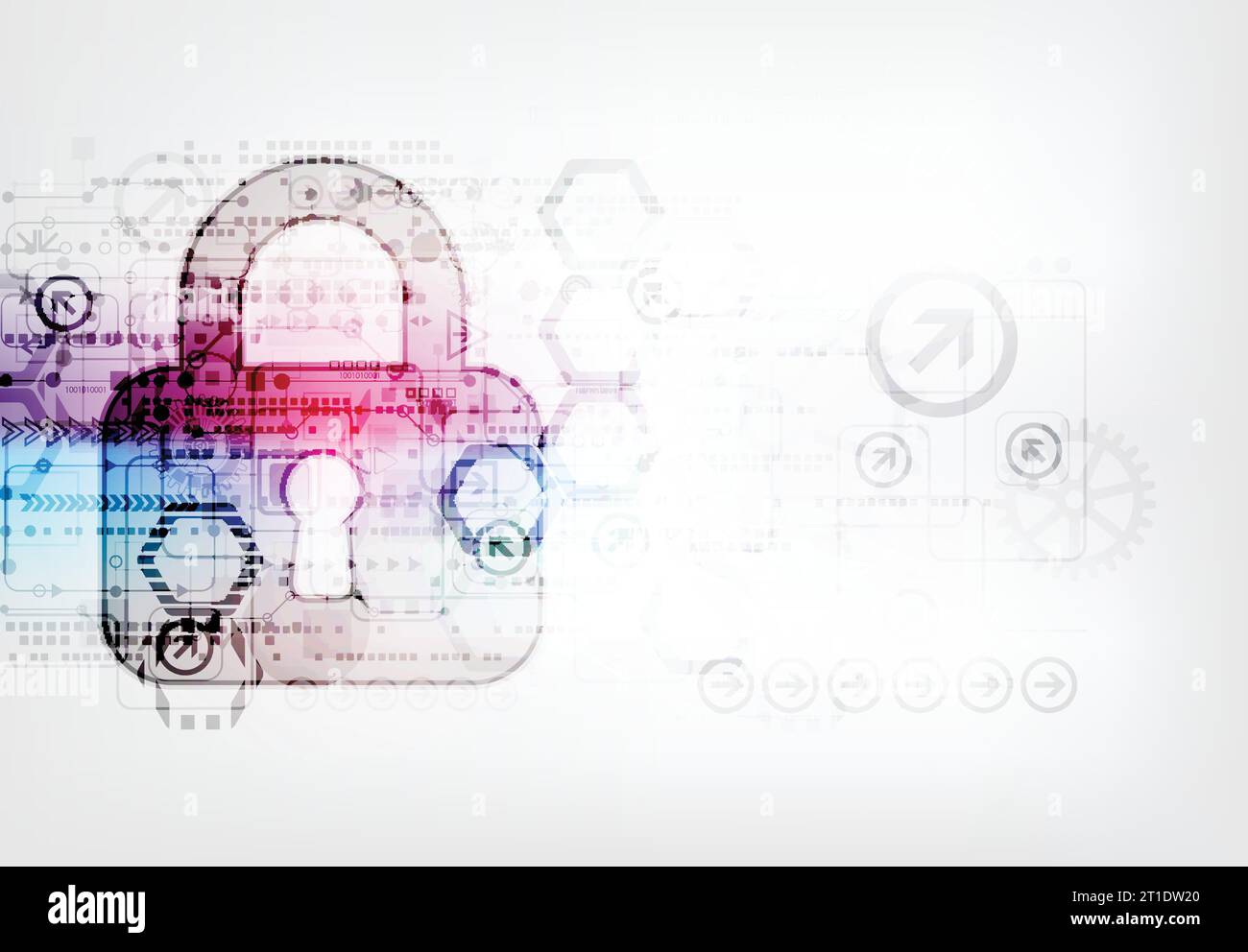 Protection concept of digital and technological. Protect mechanism ...