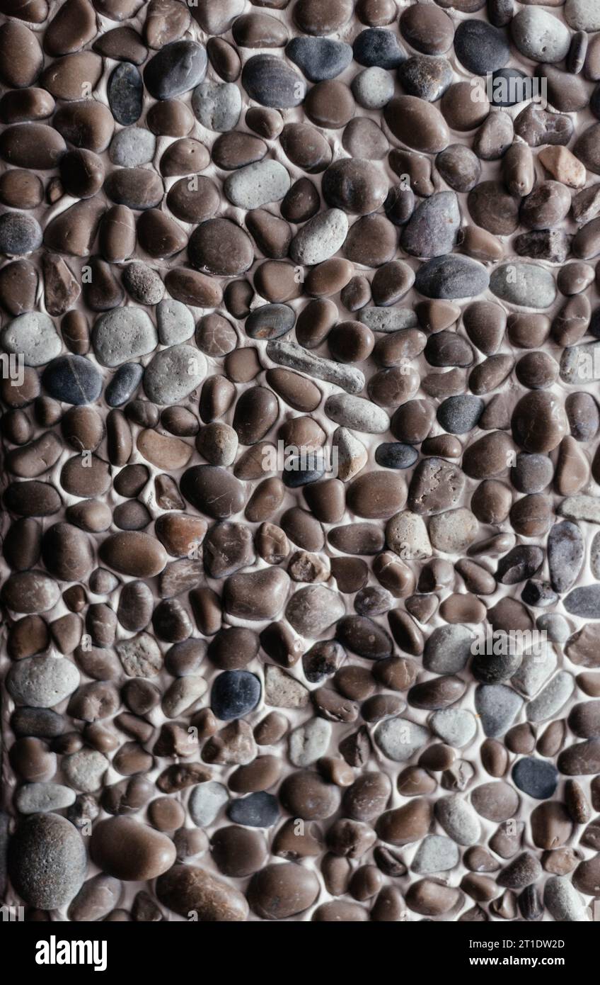 Sea pebbles. Pebble background. Multi-colored pebbles. Wall decor Stock ...