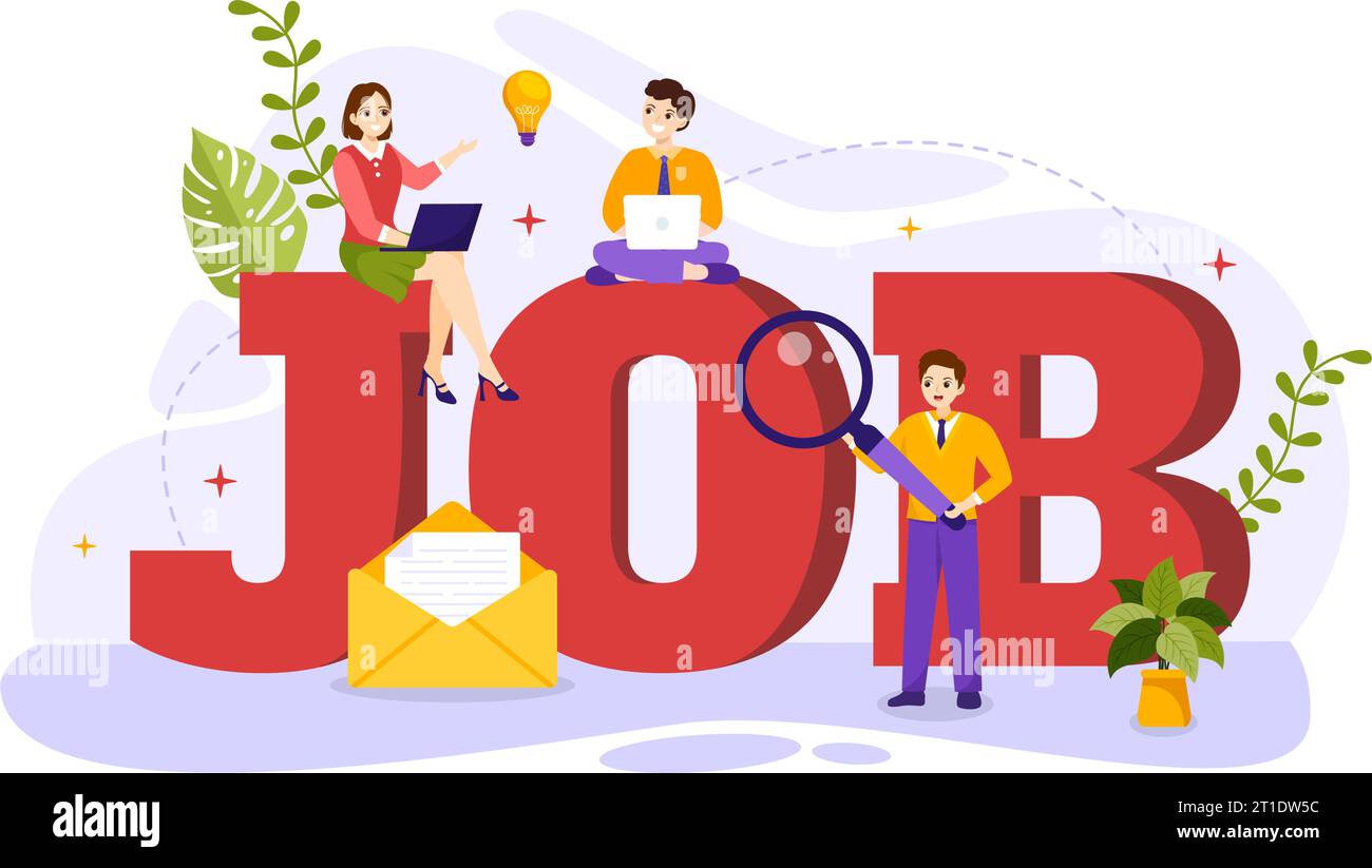 Job Recruitment or We are Hiring Vector Illustration with Candidates ...