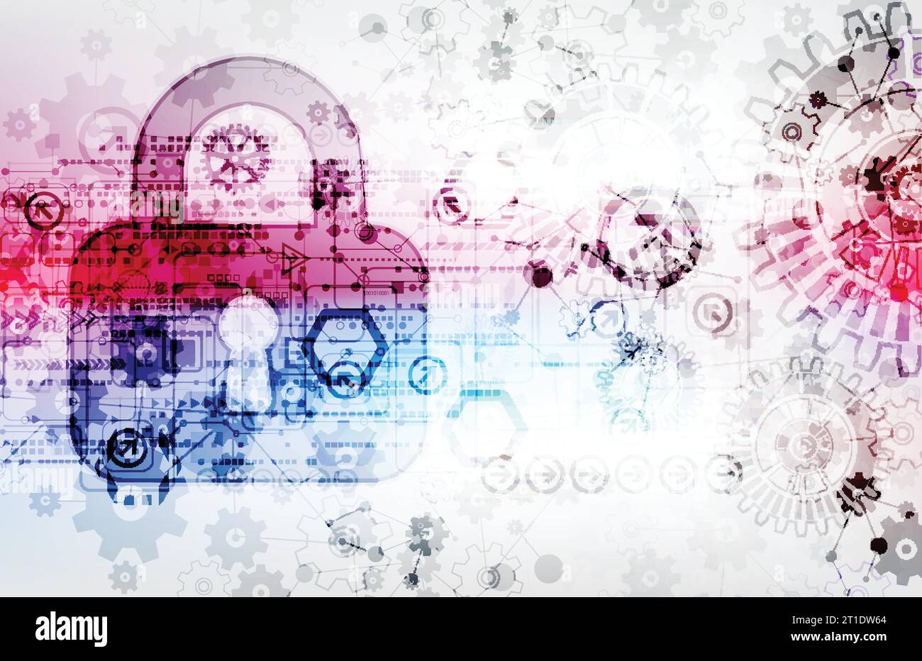 Protection concept of digital and technological. Protect mechanism ...