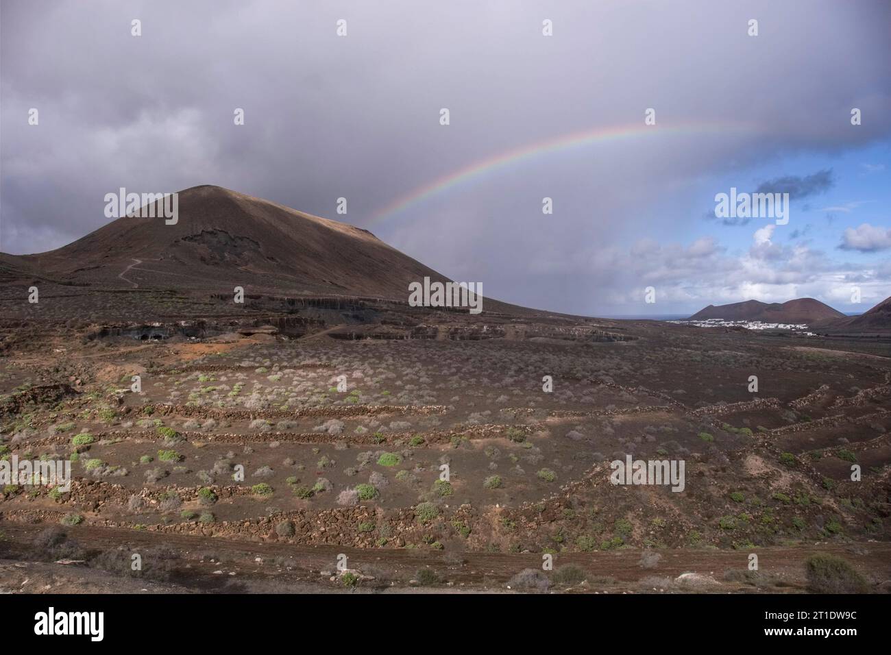 Canary Islands, Lanzarote: landscape between the village of Teseguite ...