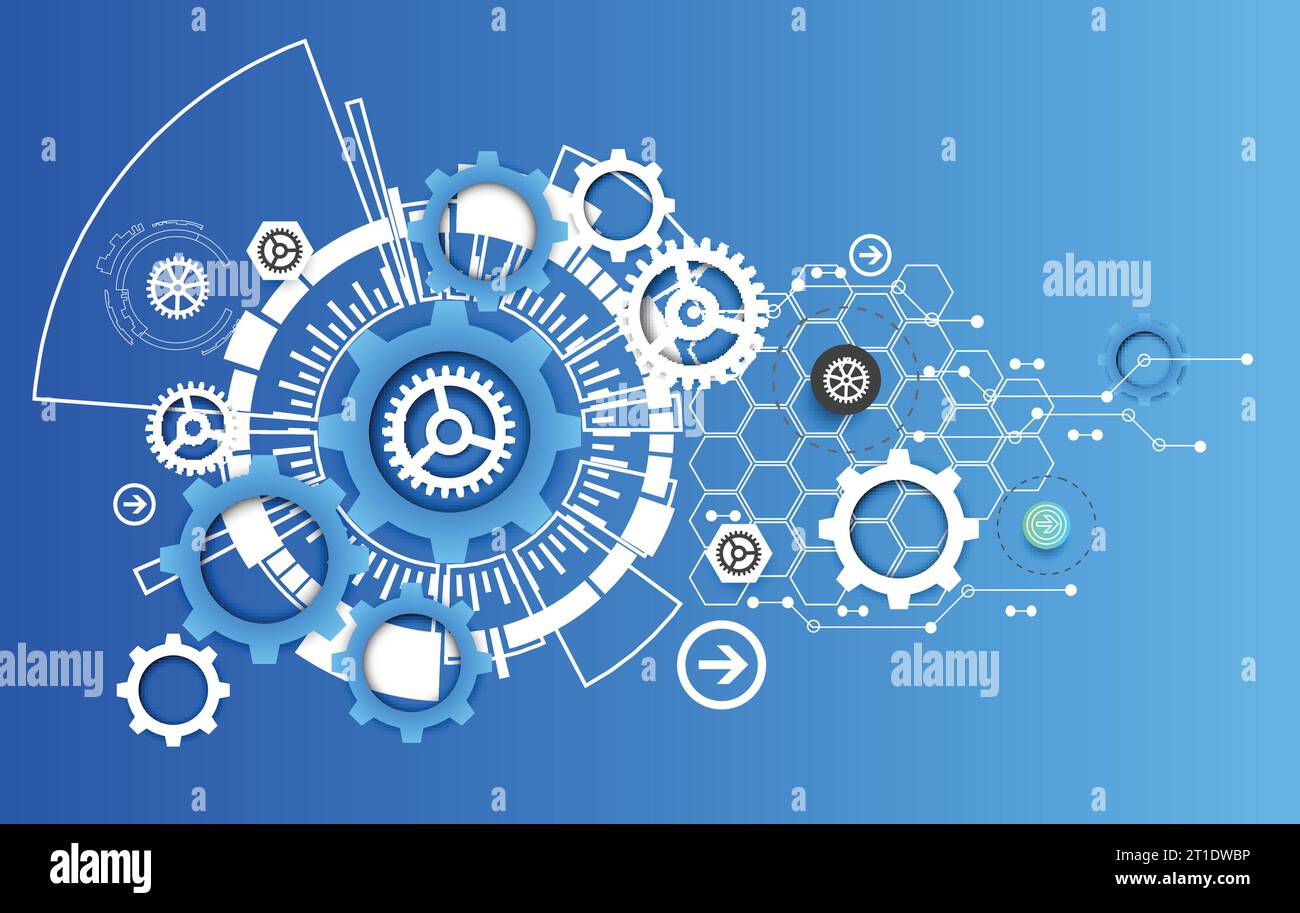 Abstract technology gears background. Futuristic style. Vector ...