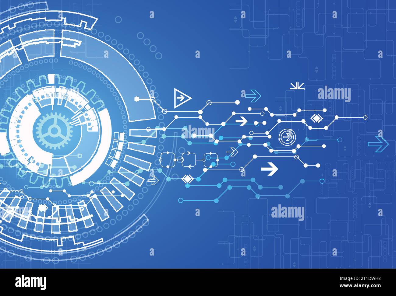 Abstract blue digital communication technology background. Vector ...