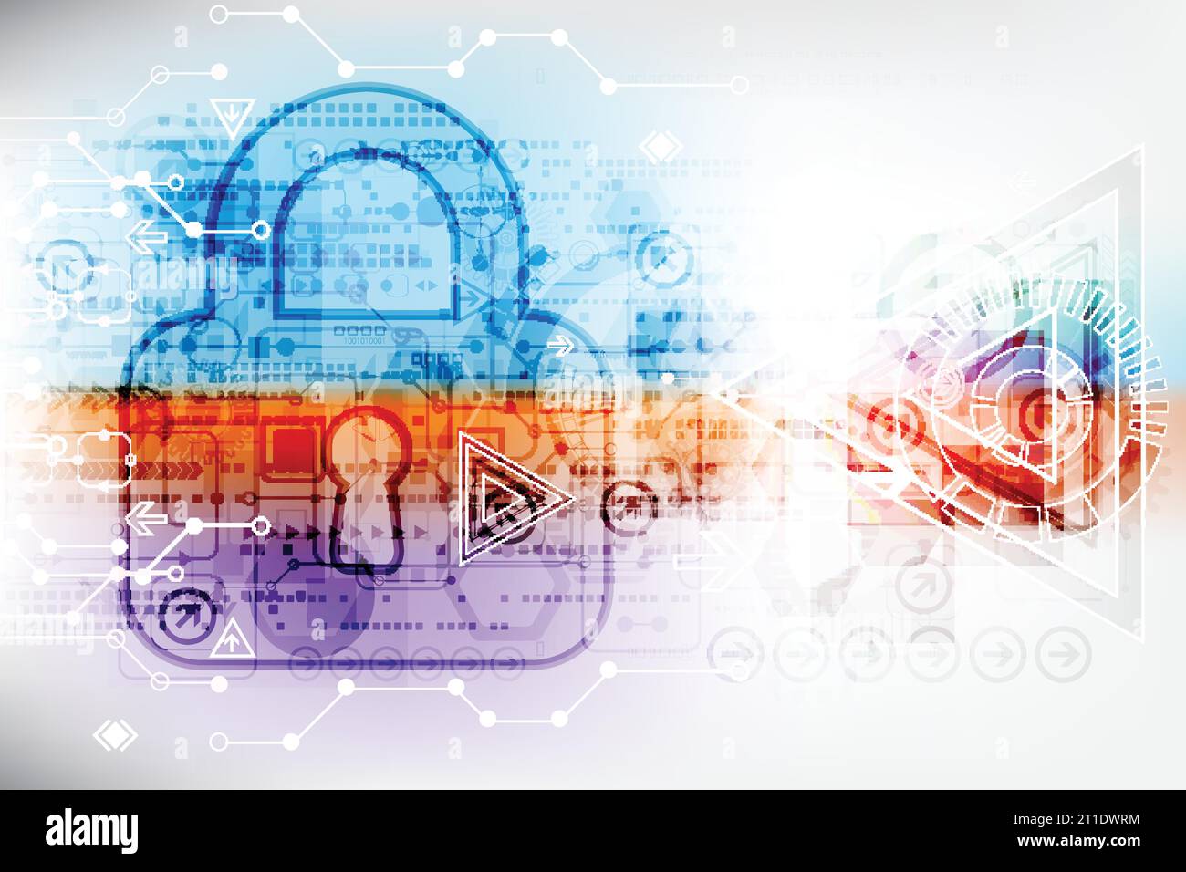 Protection concept of digital and technological. Protect mechanism ...