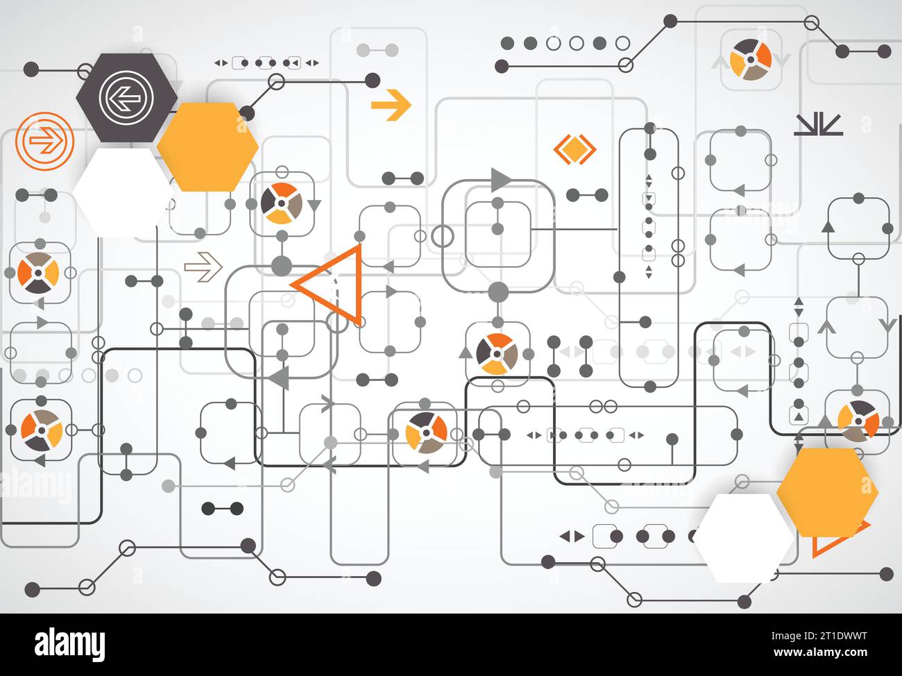 Digital connection scheme. Point structure, circuit modern, network ...