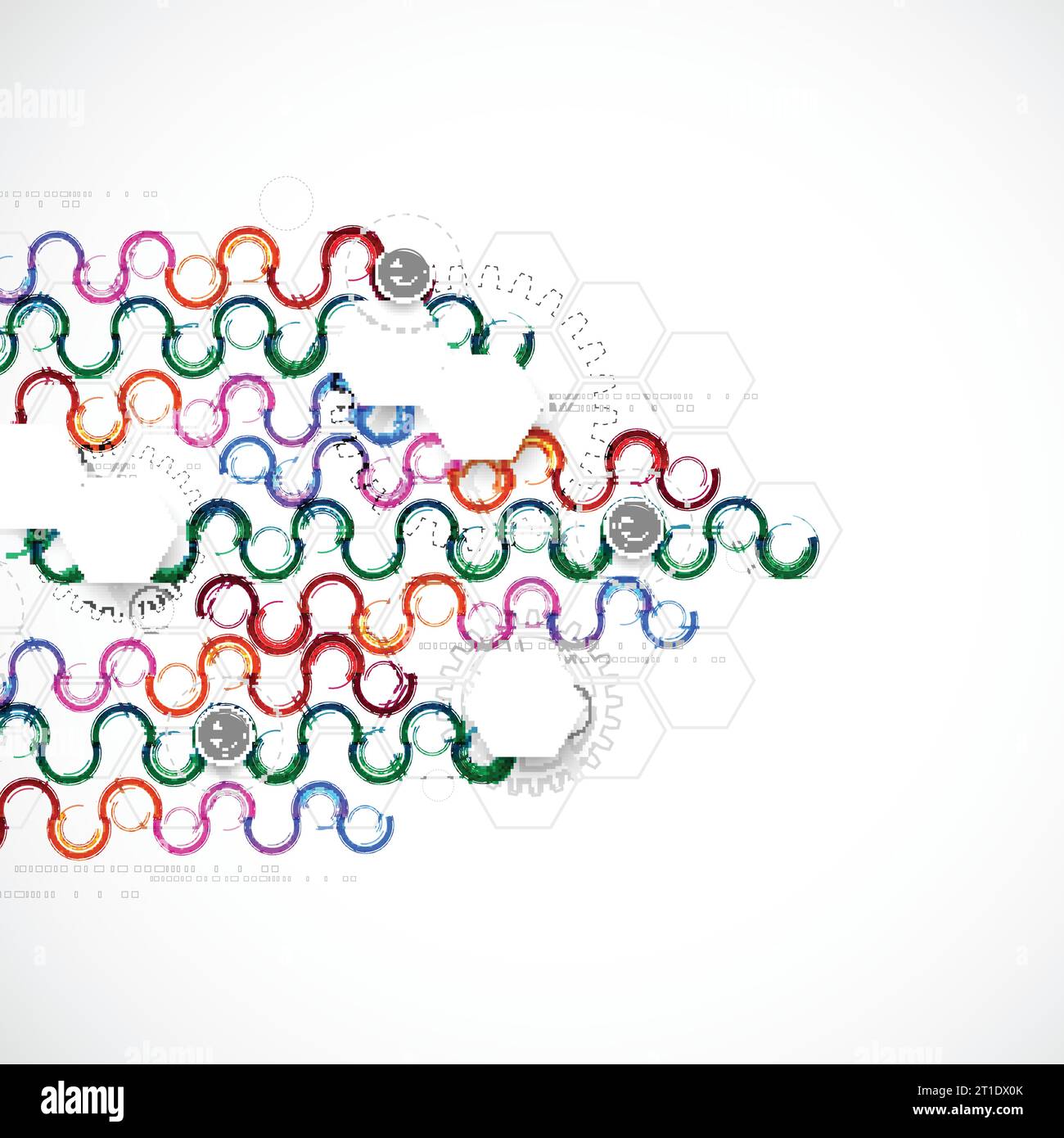 Abstract technological arc background with various technological ...