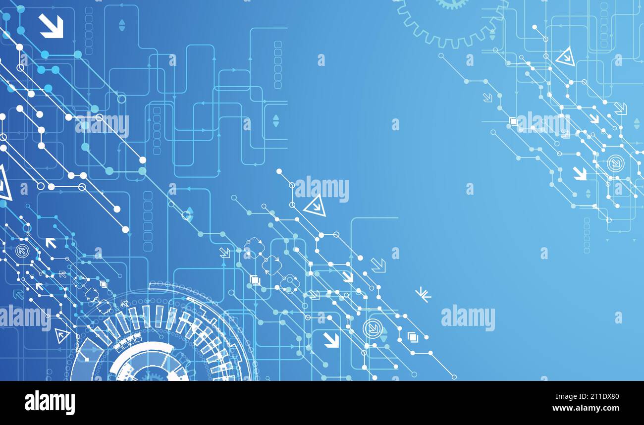 Abstract blue digital communication technology background. Vector ...