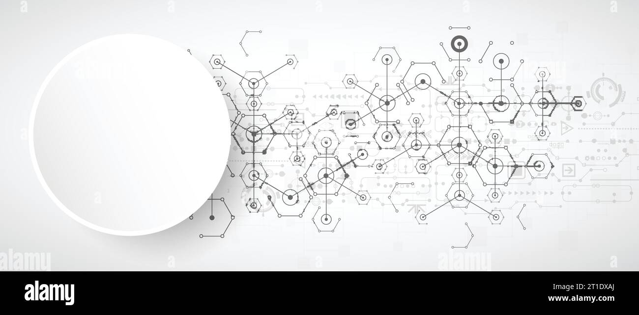 Abstract white bright technology hexagonal background. Connection structure. Vector Stock Vector ...
