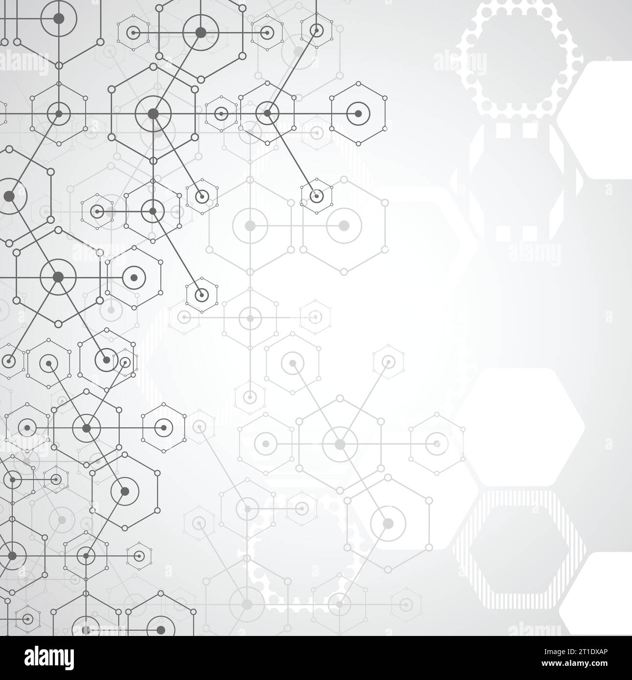 Abstract white bright technology hexagonal background. Connection structure. Vector Stock Vector ...