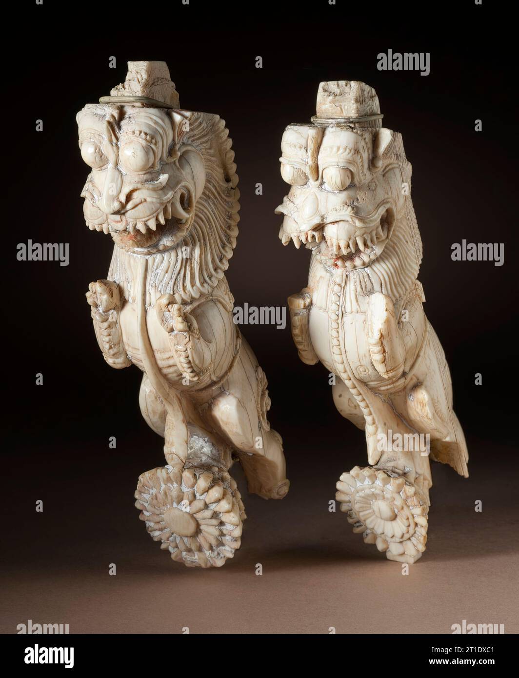 Pair of Architectural Brackets in the Form of Rampant Leonine Creatures ...