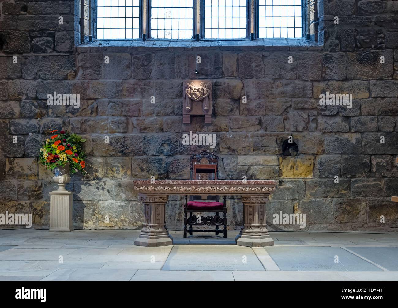 Marble altar table, angels sculpture & leaded window, St Mary's Parish ...