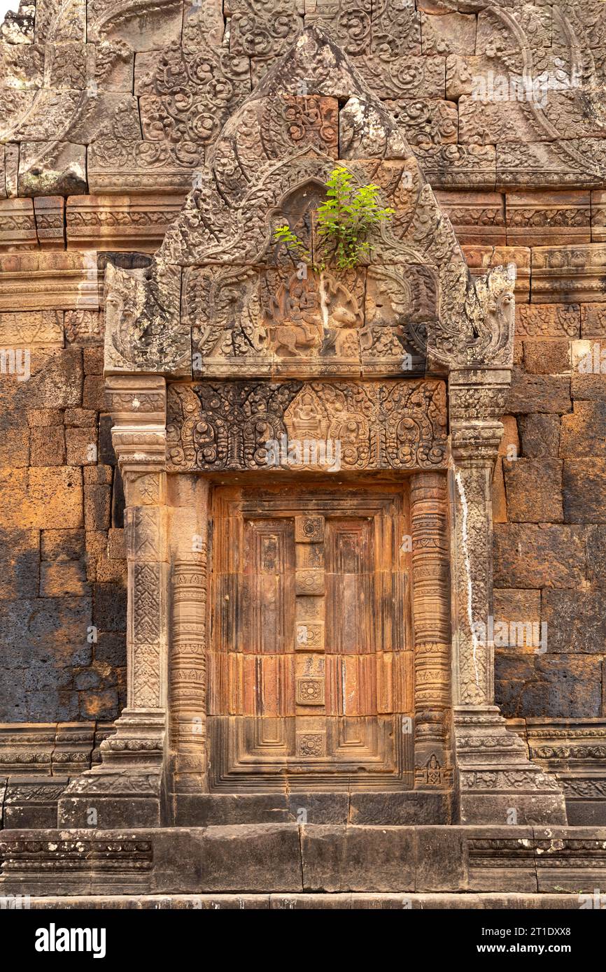 Fake door of the mountain temple Wat Phu, Champasak Province, Laos ...