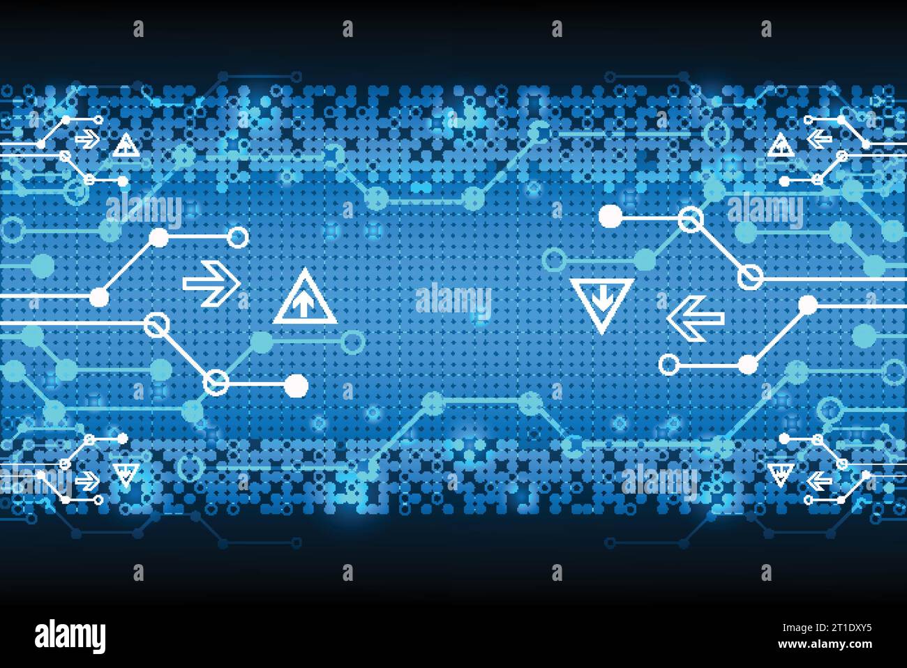 Digital connection scheme. Line and arrow, point structure, circuit ...